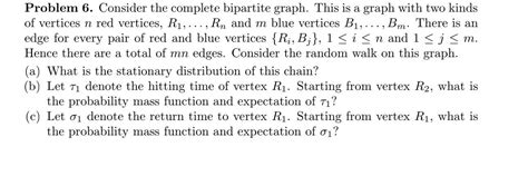Problem 6 Consider The Complete Bipartite Graph Chegg Com