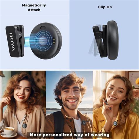 Sistema Microfone Sem Fio Boya Omic U Usb C Lapela Preto Boya Brasil