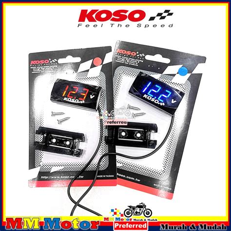 KOSO DIGITAL LED DISPLAY VOLT METER AUTOMOTIVE CAR MOTORCYCLE YAMAHA HONDA KAWASAKI LC Y ZR