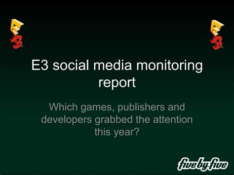 E3 2011 Social Media Monitoring Report Ppt