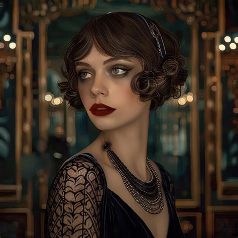 A Woman With A Red Lipstick Is Standing In Front Of A Mirror Premium