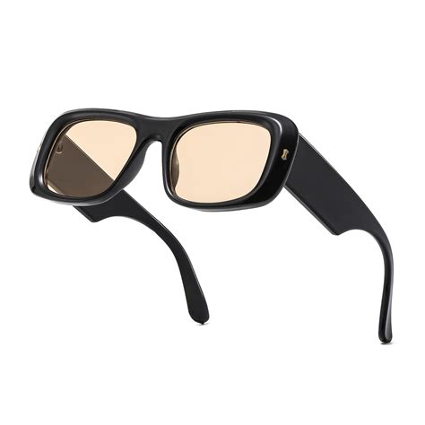 Suertree Retro Vintage Sunglasses Womens Men Trendy Rectangle Shades Uv