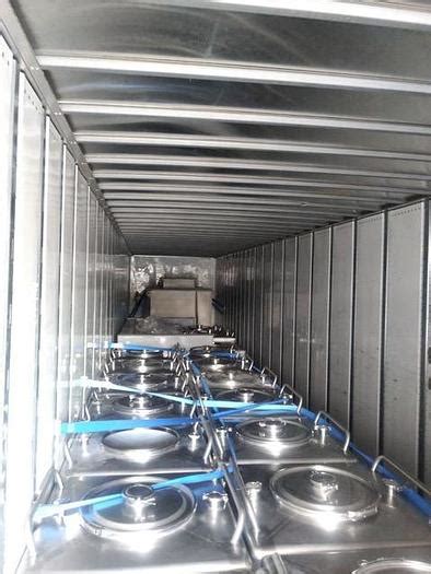 Used 150 Kg Stainless Steel IBC Totes Bins W Valves And Covers 21