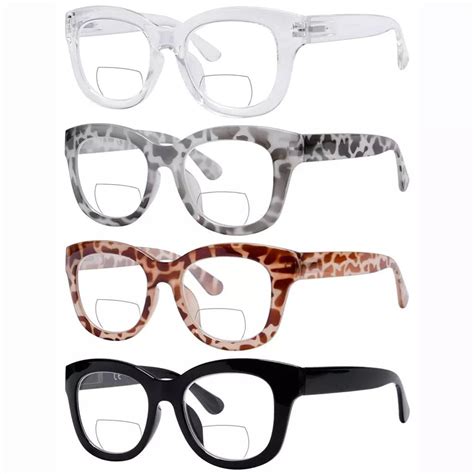 Reading Glasses Bifocal Oversized Classic 4 Pack For Women