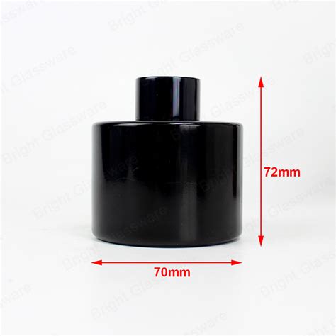 China 100ml Glass Black Gloss Circular Diffuser Bottles China Black