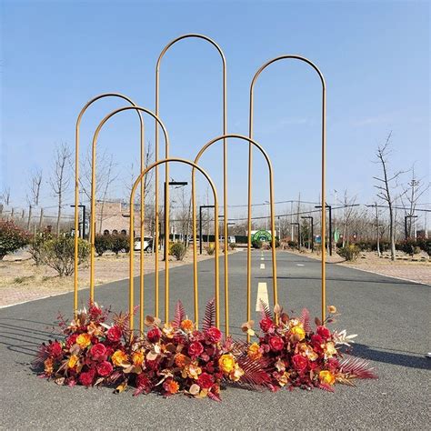 Pieces Round Wedding Arch Backdrop Door Stand Flower Frame Marriage Party DIY L Pintu Gerbang