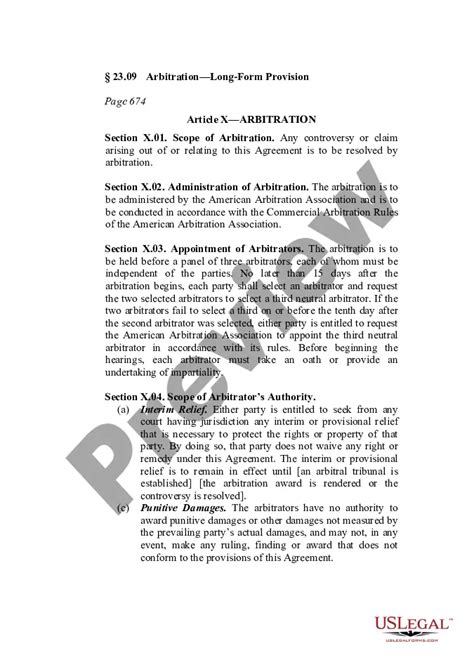 Virginia Arbitration Long Form Provision Us Legal Forms