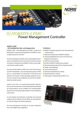 Datenblatt DWA NORIS Group GmbH PDF Katalog Beschreibung Prospekt