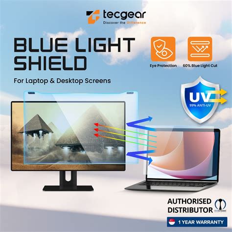 Tecgear Blue Light Shield Filter Anti Blue Light Screen Filter Eyes