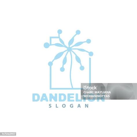 민들레 꽃 벡터 꽃 식물 그림 아이콘 덴들레 로고 심플 디자인 개화기에 대한 스톡 벡터 아트 및 기타 이미지 개화기 공기