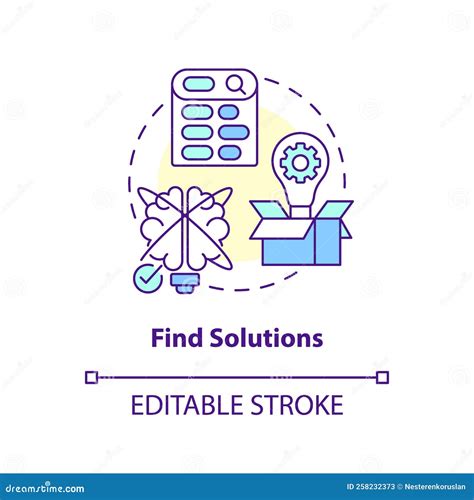 Find Solution Concept Icon Stock Vector Illustration Of Determine