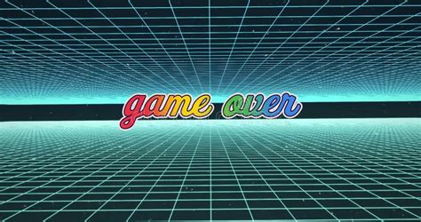 Animation Of Gaming Icons And Game Over Text Over Squares Stock Footage Video Of Communication