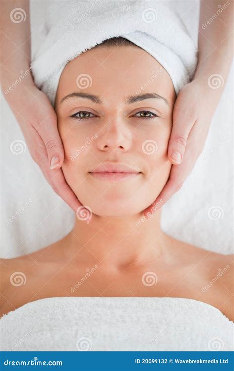 Portrait Of A Charming Brunette Stock Photo Image Of Facial Caucasian 20099132