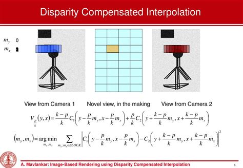 ppt image based rendering using disparity compensated interpolation