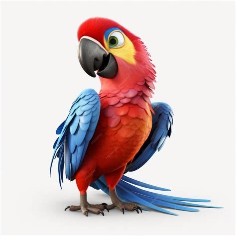 Premium Photo Realistic Red Parrot Animated Png With Detailed