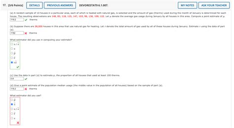 Solved 17 [3 6 Points] Details Previous Answers Devorestat9