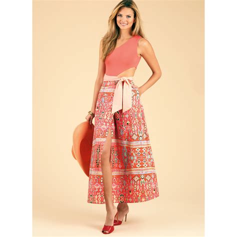 Nl6734 New Look Sewing Pattern Misses Swimsuit And Wrap Skirt