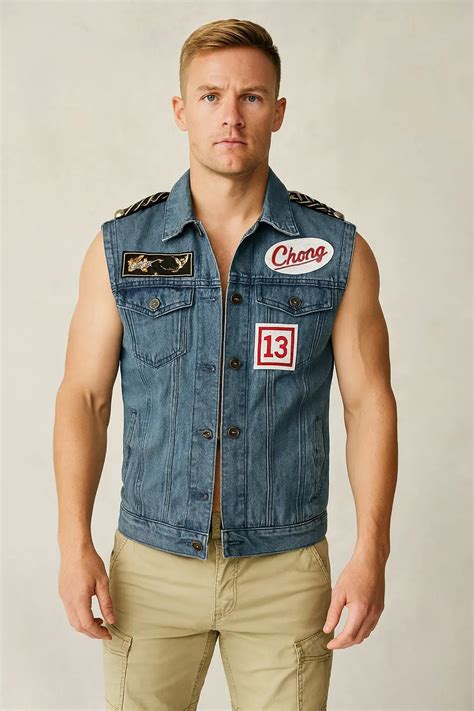 Up In Smoke Tommy Chong Roaches Denim Vest Cheech And Chong Style