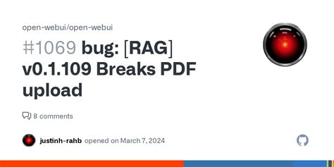Bug RAG V0 1 109 Breaks PDF Upload Issue 1069 Open Webui Open