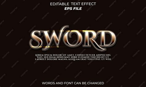 Premium Vector Sword Text Effect Font Editable Typography 3d Text