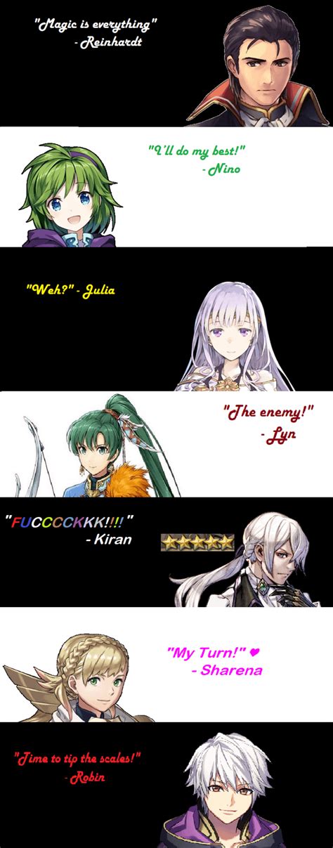 Popular Character And Their Trademark Quotes R Fireemblemheroes