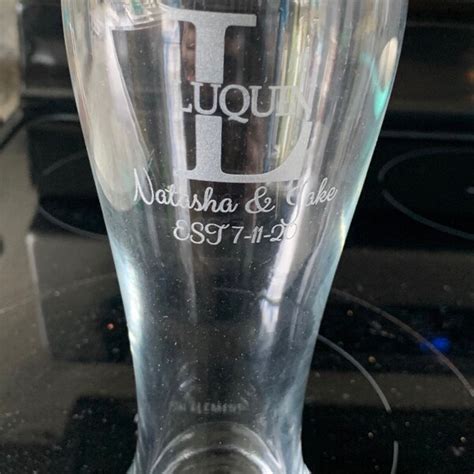 Personalized Monogram Beer Glass Custom Beer Glass Wedding T T