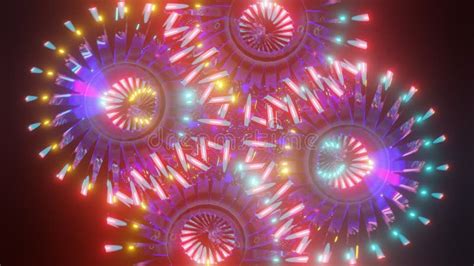Multicolor 3D Kaleidoscope Mandala Abstract Background Of Trippy Art