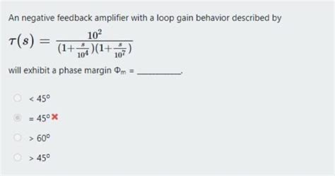 An Negative Feedback Amplifier With A Loop Gain