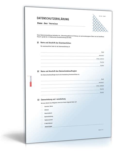 Datenschutz Muster