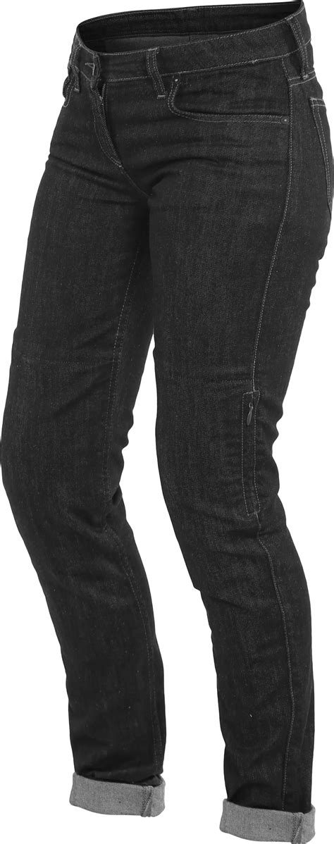 Jeans Moto Donna Dainese Denim Slim Lady Nero Pantaloni In Tessuto