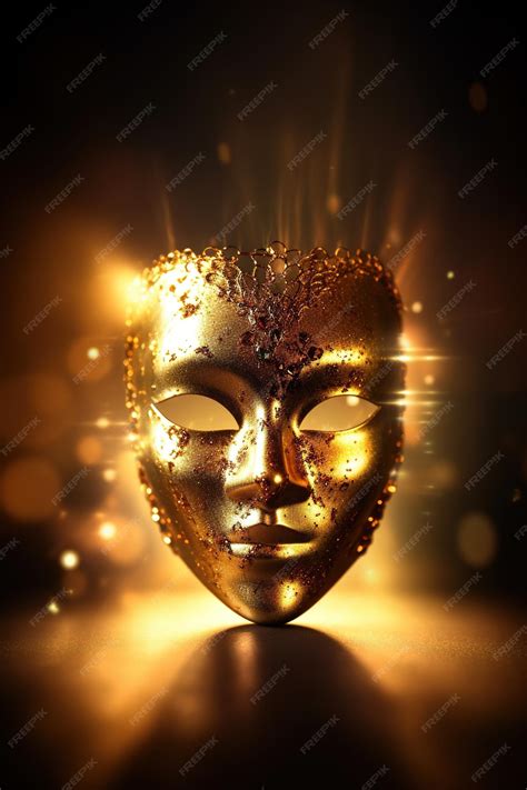 Premium AI Image | A gold mask with gold glitters on it
