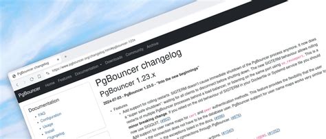 Pgbouncer 1 23 0 Released