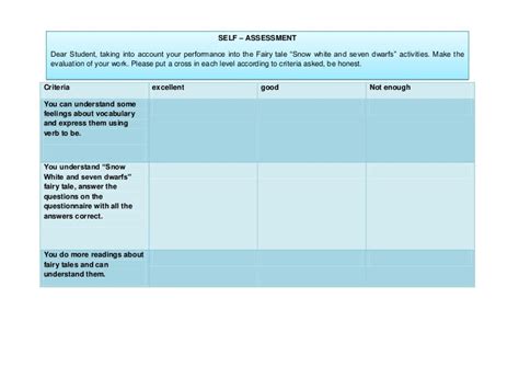 Self Assessment Reading