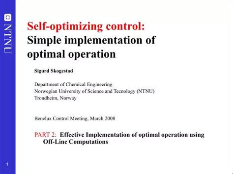 ppt self optimizing control simple implementation of optimal operation powerpoint