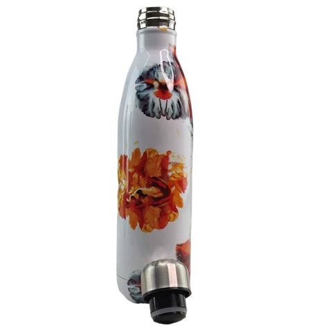 Garrafa Termica Estampada Flores 750 Ml Squeeze Floral Inox Resistente