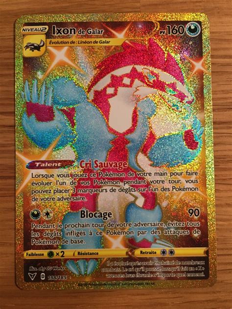 Carte Pokémon Ixon de Galar 198 185 EB04 Epée Bouclier Voltage Eclatant