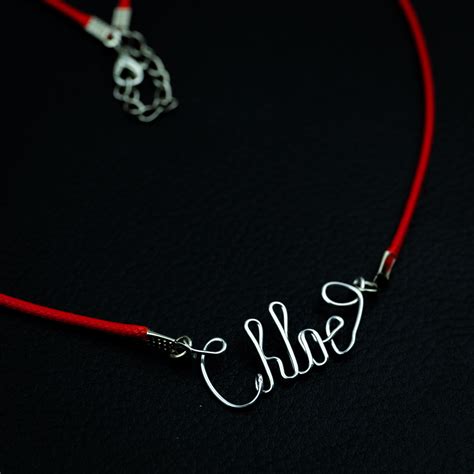 Collar De Nombre Personalizado Plateado Hecho A Mano Collar Etsy España