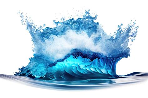 Isolated Waves And Splash Water By 3d Rendering Ai Generation Stock