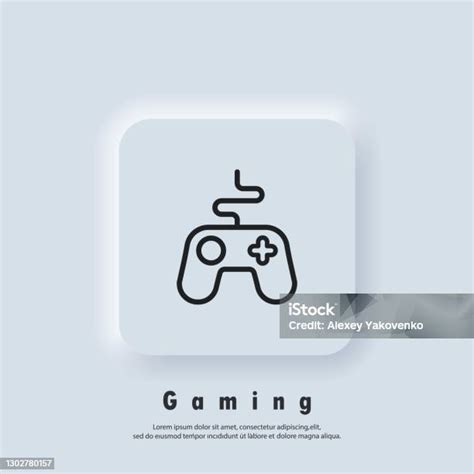 게임 콘솔 로고 게임 컨트롤러 라인 아이콘 조이스틱 아이콘 Gamepad 벡터 Ui 아이콘입니다 Neumorphic Ui Ux