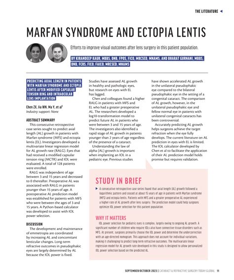 Pdf Marfan Syndrome And Ectopia Lentis Cataract And Refractive