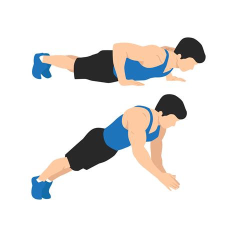 Dynamic Clap Push Ups Exercise Push Ups Variation Flat Vector