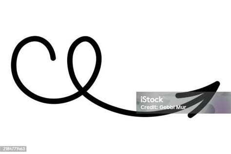 arrow black arrow pointer twisted into a loop illustration curved right
