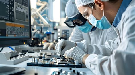 Skilled Technicians Meticulously Assembling Advanced Computer Processor