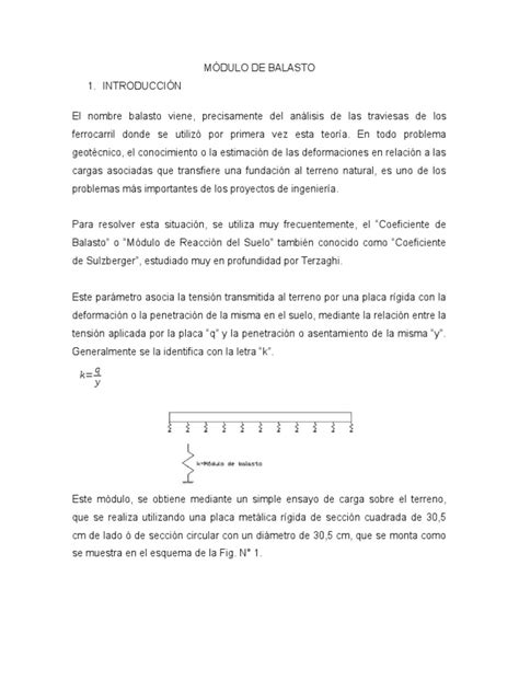 Modulo De Balasto En Pavimentos Pdf Fundación Ingeniería Estrés