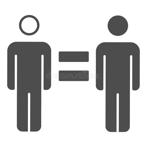 Equality Of Whites And Blacks Line Icon Black Lives Matter Concept