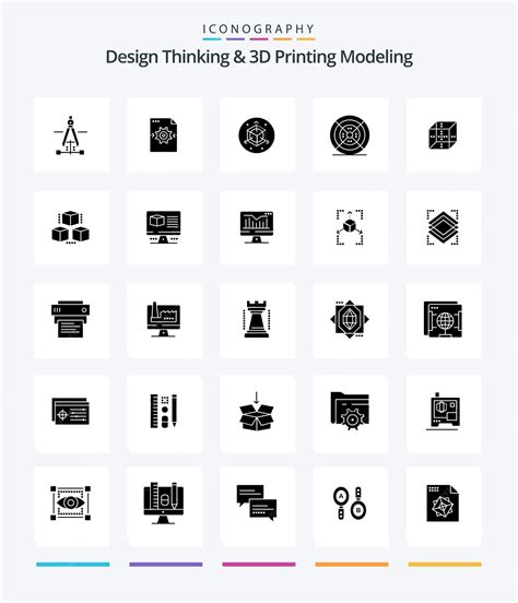 Free Vector Creative Design Thinking And D Printing Modeling 25 Glyph