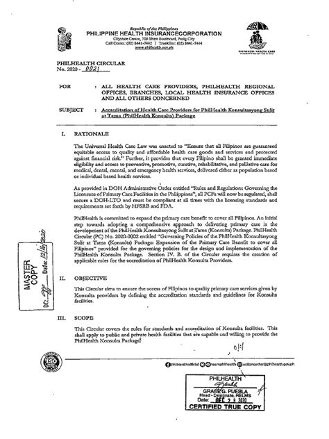 Phic Philhealth Circular No 2020 0021 Pdf