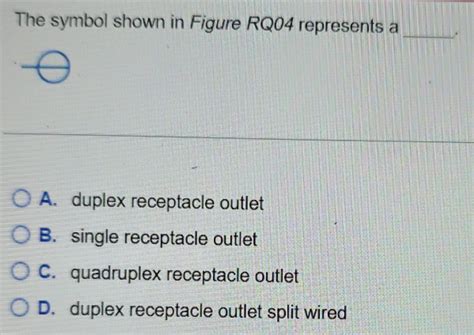 The Symbol Shown In Figure Rq 04 Represents A A Duplex Receptacle Outlet B Single
