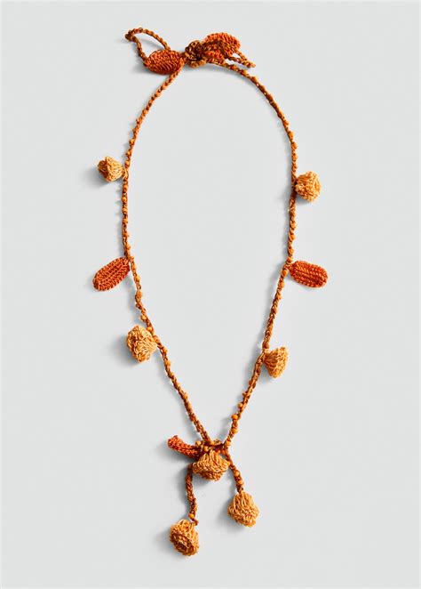 Crochet Bead Necklace Women Mango United Kingdom