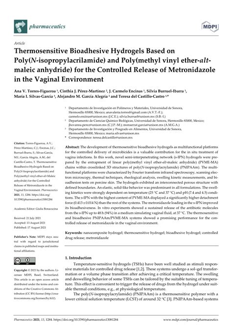 Pdf Thermosensitive Bioadhesive Hydrogels Based On Poly N Isopropylacrilamide And Poly Methyl